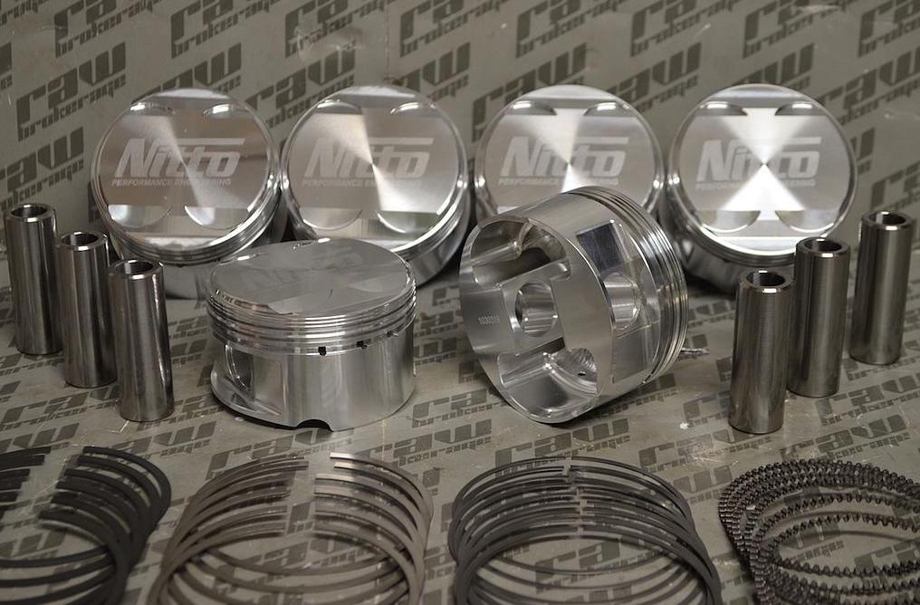 Nitto Forged Pistons for Nissan RB26 - 86.5mm (+.020") +17cc DOME - Raw ...